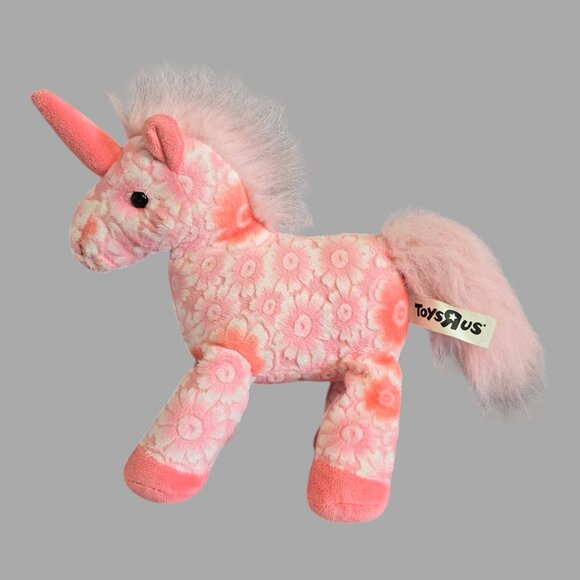 Toys R Us | Toys | Toys R Us Unicorn Horse Pink Floral Pattern Stuffed ...